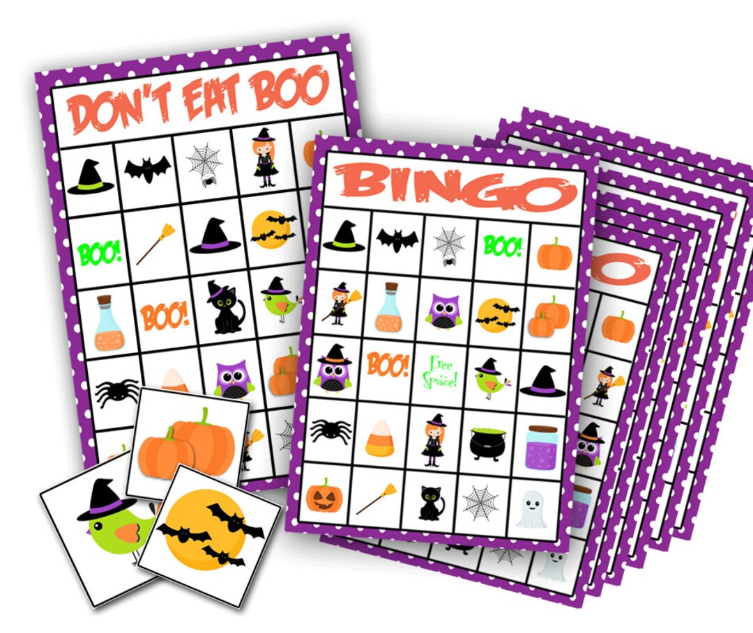 Halloween Bingo and Don't Eat Boo Combo Pack, Group Game, Class ...