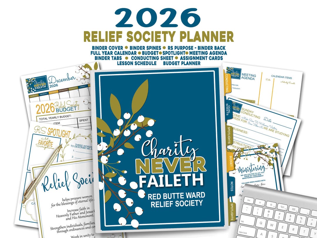2026 Relief Society Planner, Relief Society Binder, LDS Relief Society ...