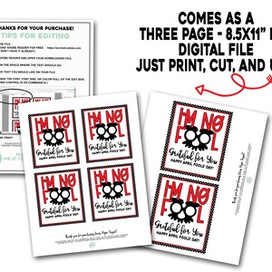 April Fools' Gift Tags, I'm No Fool Grateful for You, Realtor Gift, Co ...