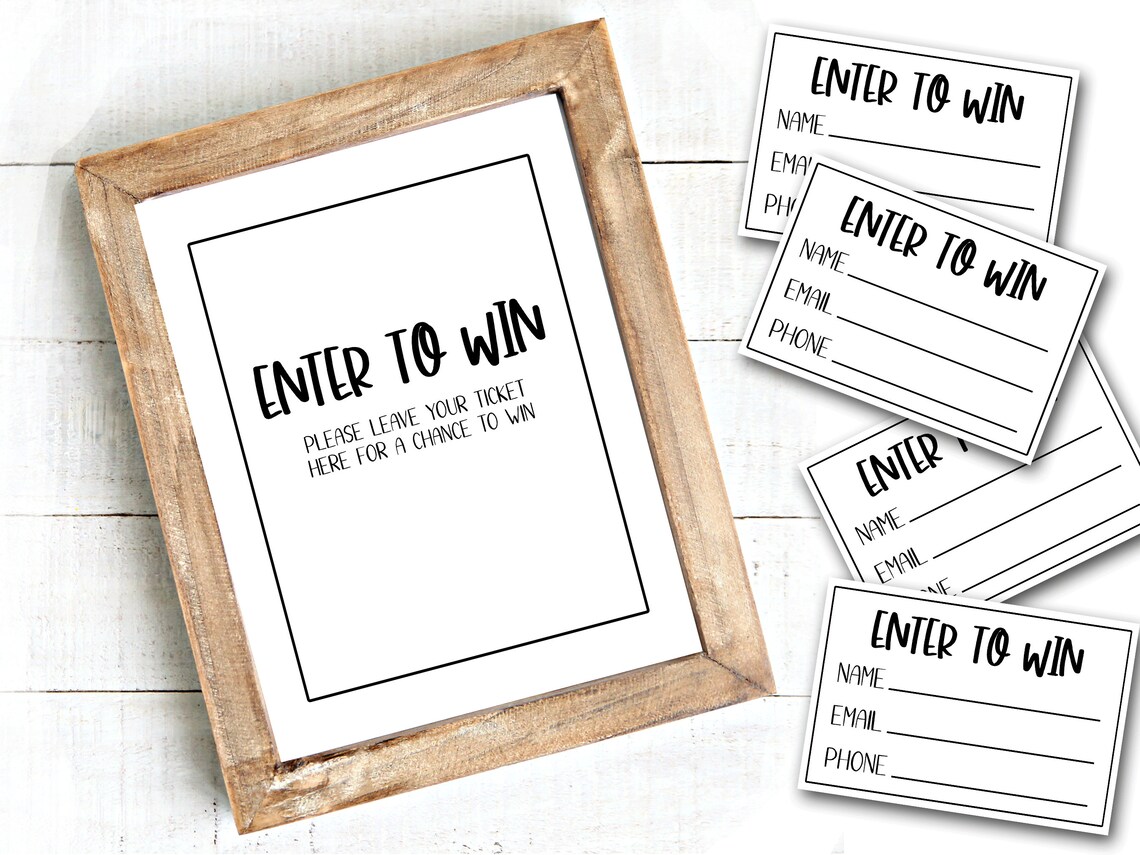 Enter to Win Tickets Raffle Ticket and Sign Kit Marketing - Etsy