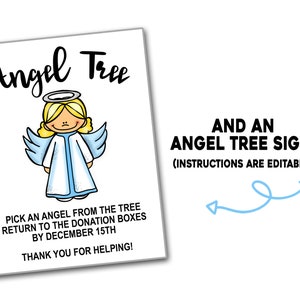 Angel Tree Kit, Angel Tree Sign, Angel Tree Sign Ups, Printable Angel ...