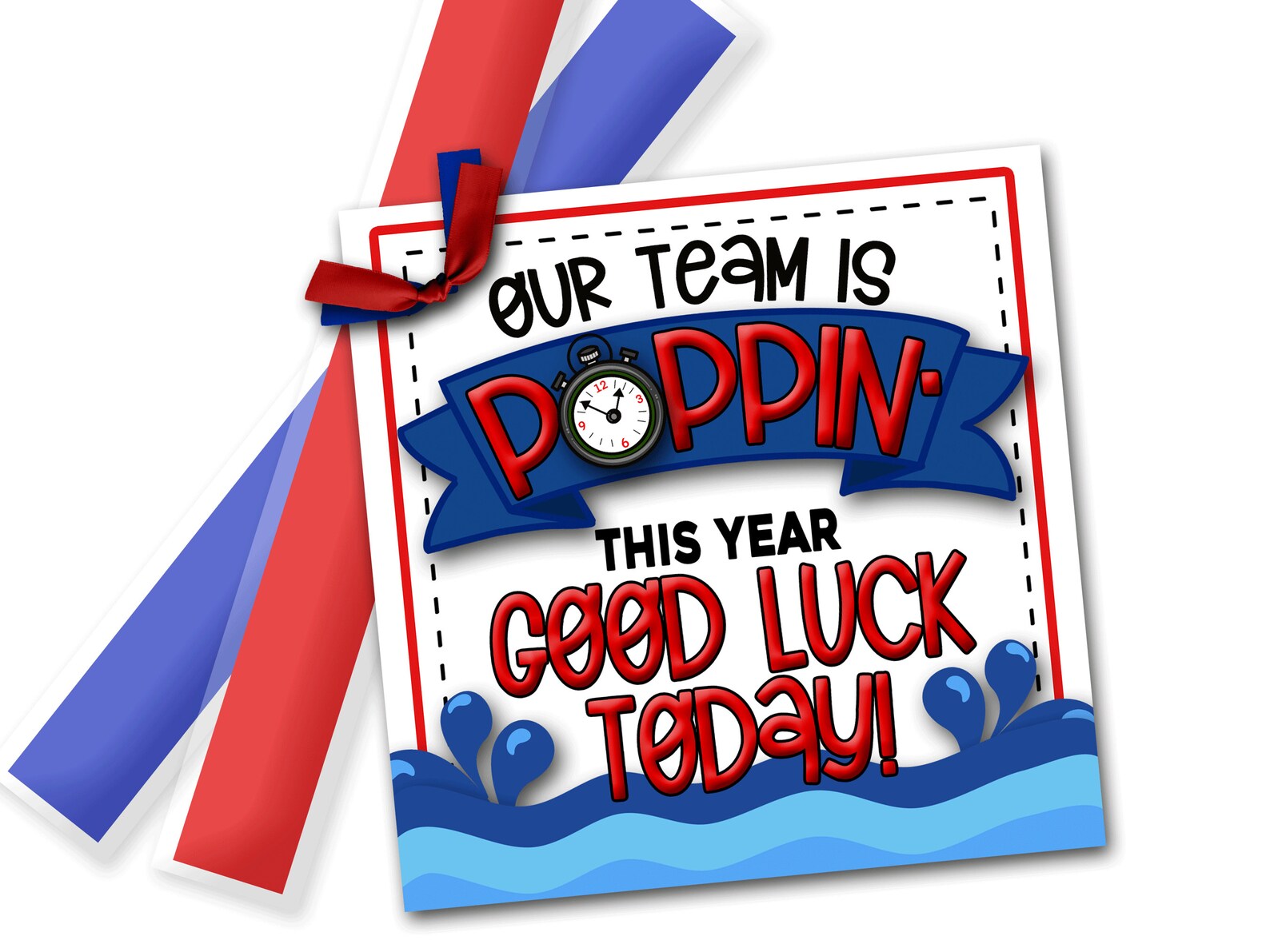 Swim Team Treat Tags, Swim Team Good Luck Favor Tags, Our Team is ...