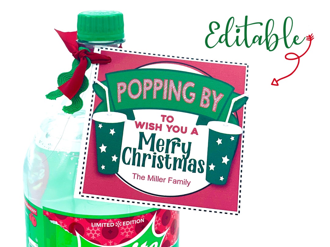 Christmas Neighbor Gift, Popping by Christmas Gift Tag, Holiday Co ...