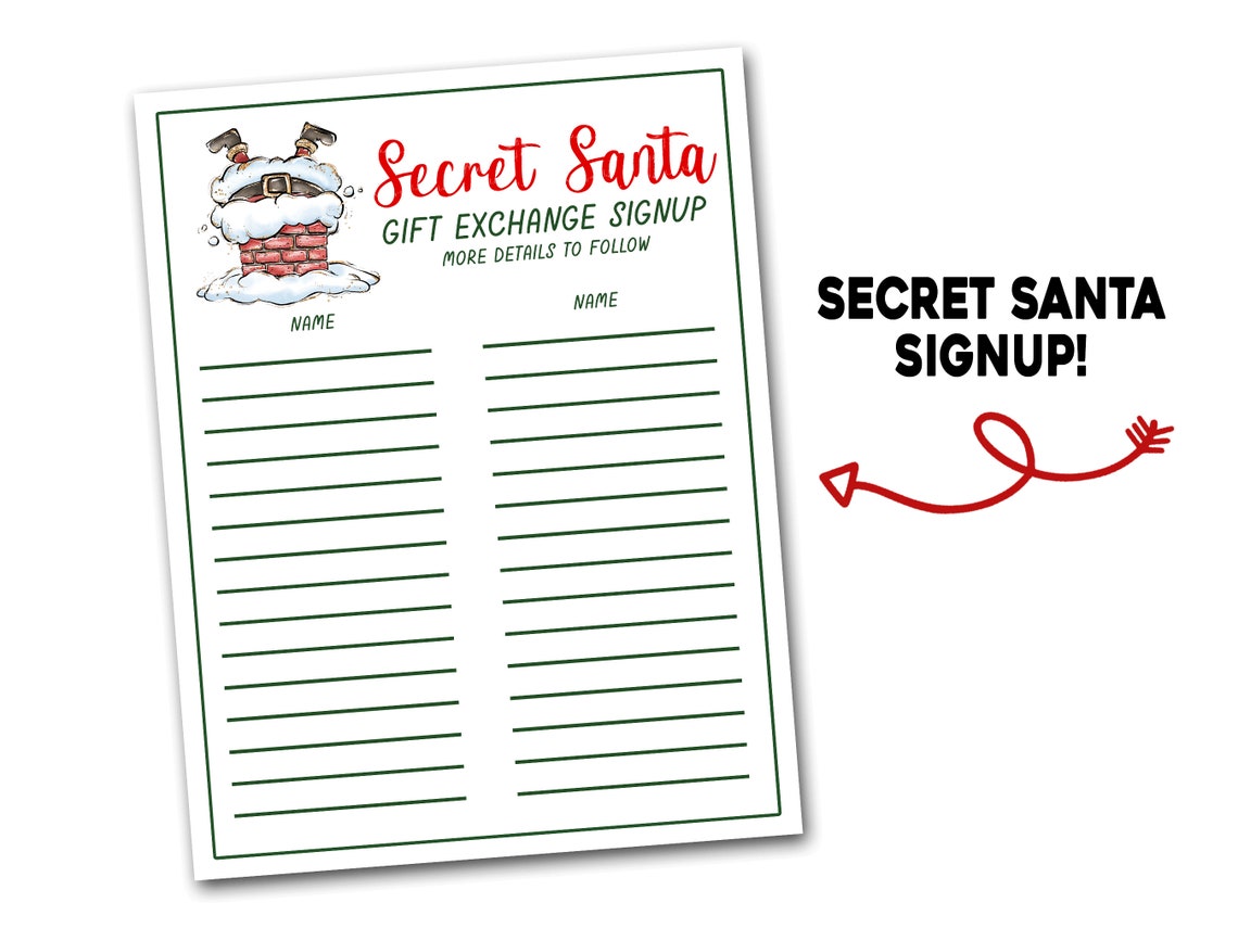 Secret Santa Gift Exchange Kit Printable Christmas Secret - Etsy