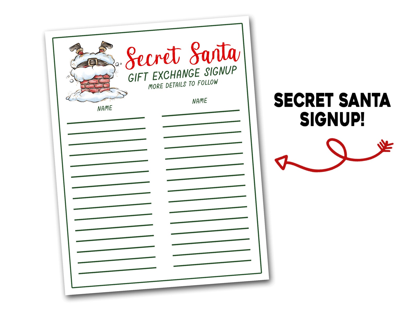 Secret Santa Gift Exchange Kit Printable Christmas Secret - Etsy