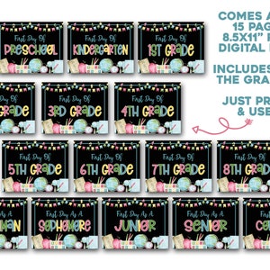 First Day of School Signs, Multi Pack, First Day of School Signs Bundle ...