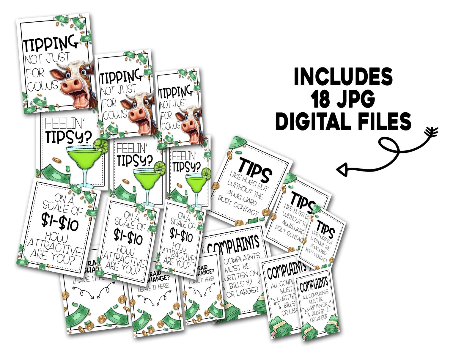 Funny Tip Signs, Printable Tipping Signs, Tipping Signs, Tip Jar Signs ...