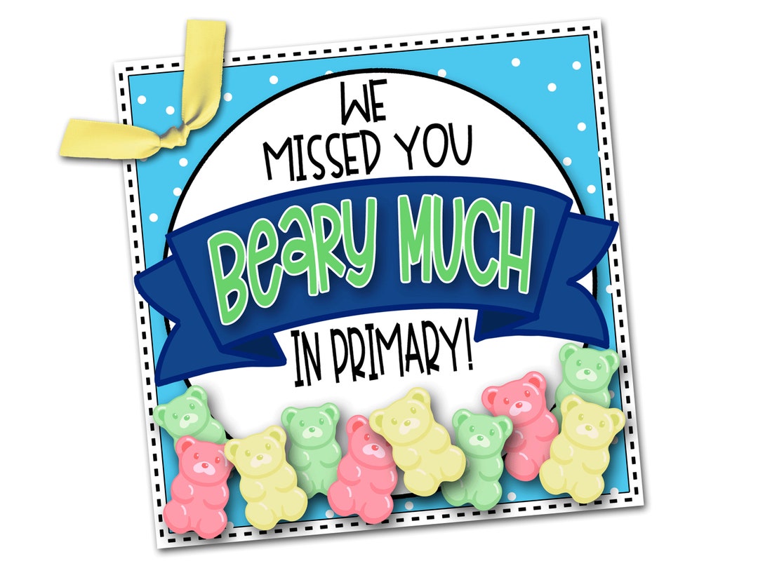 We Missed You in Primary Drop by Gift Tags, Primary Teacher Printable ...