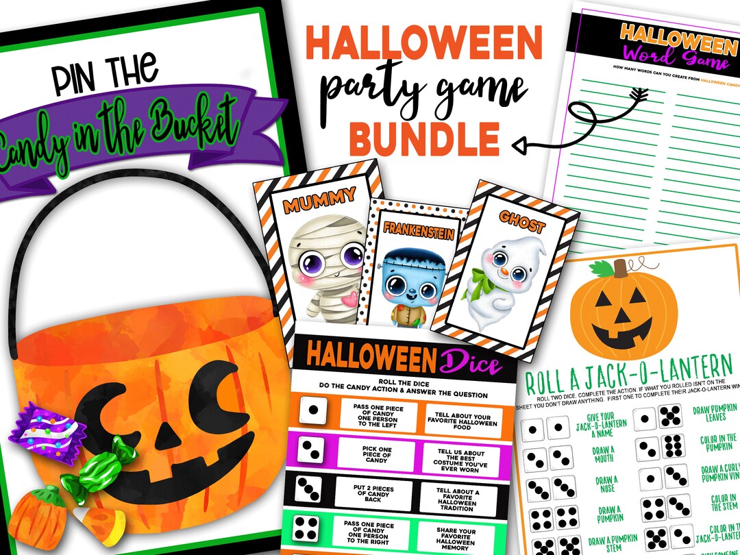 Halloween Party Game Bundle, Group Party Game, Family Friendly ...