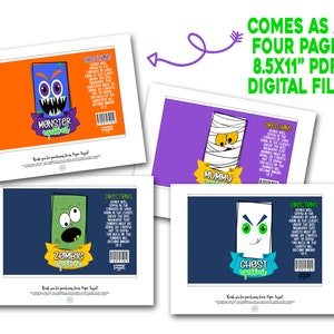 Monster Repellant Wrappers, Mummy Can Wrappers, Monster Go Away Spray ...