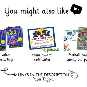 Football Treat Tags, Flag Football Good Luck Favor Tags, You Rock Make ...