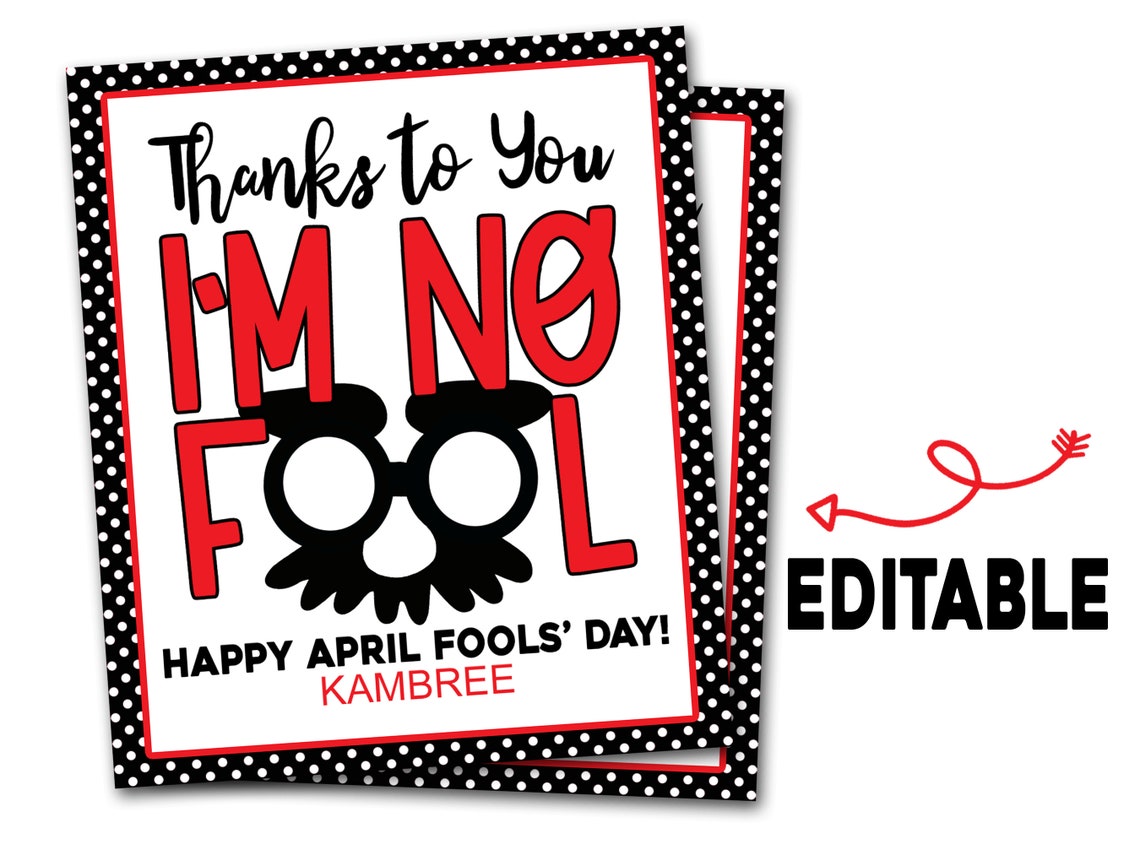 April Fools' Day Teacher Gift, Teacher Gift for April Fools, Thanks to ...