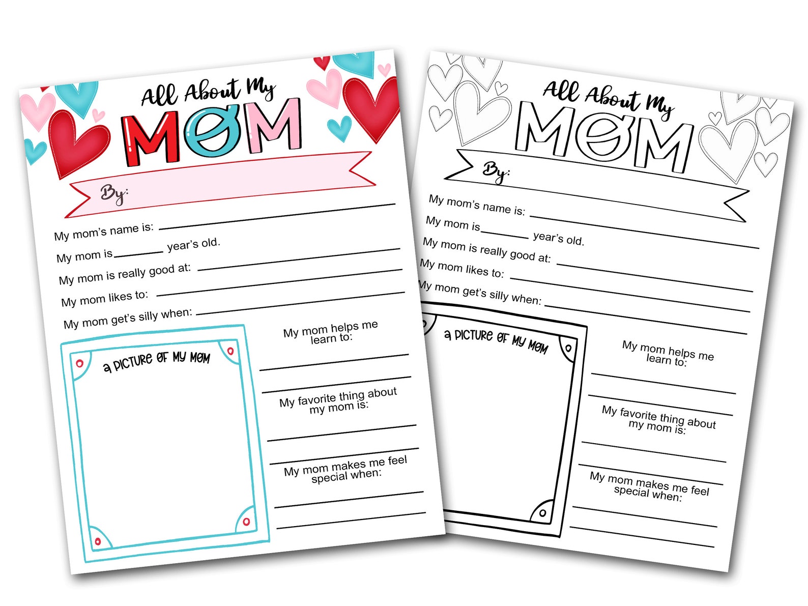All About My Mom Mother's Day Printable Mother's Day | Etsy