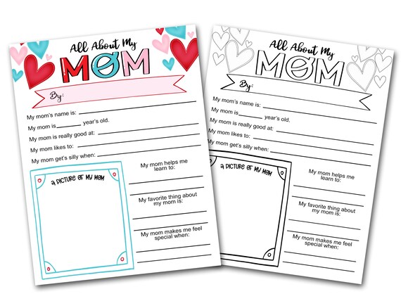 All About My Mom Mother's Day Printable Mother's Day | Etsy