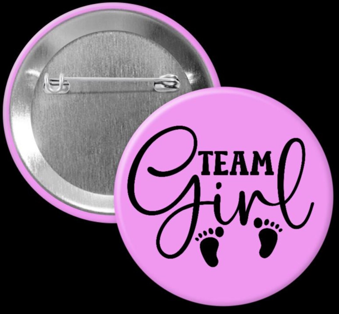 Baby Gender Reveal Buttons 10 Team Girl Buttons - Etsy