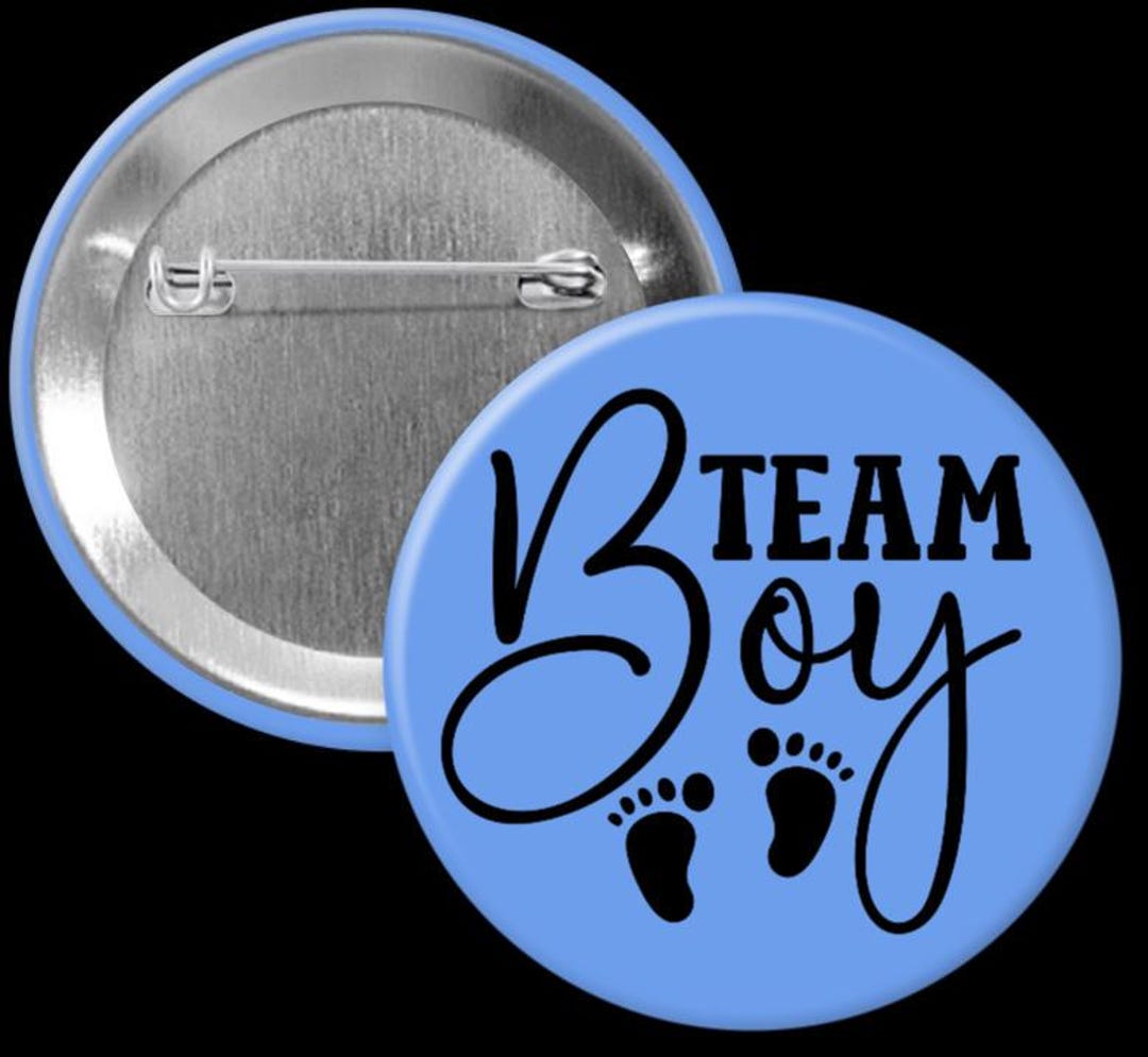 Baby Gender Reveal Buttons 10 Team Boy Buttons FREE SHIPPING - Etsy