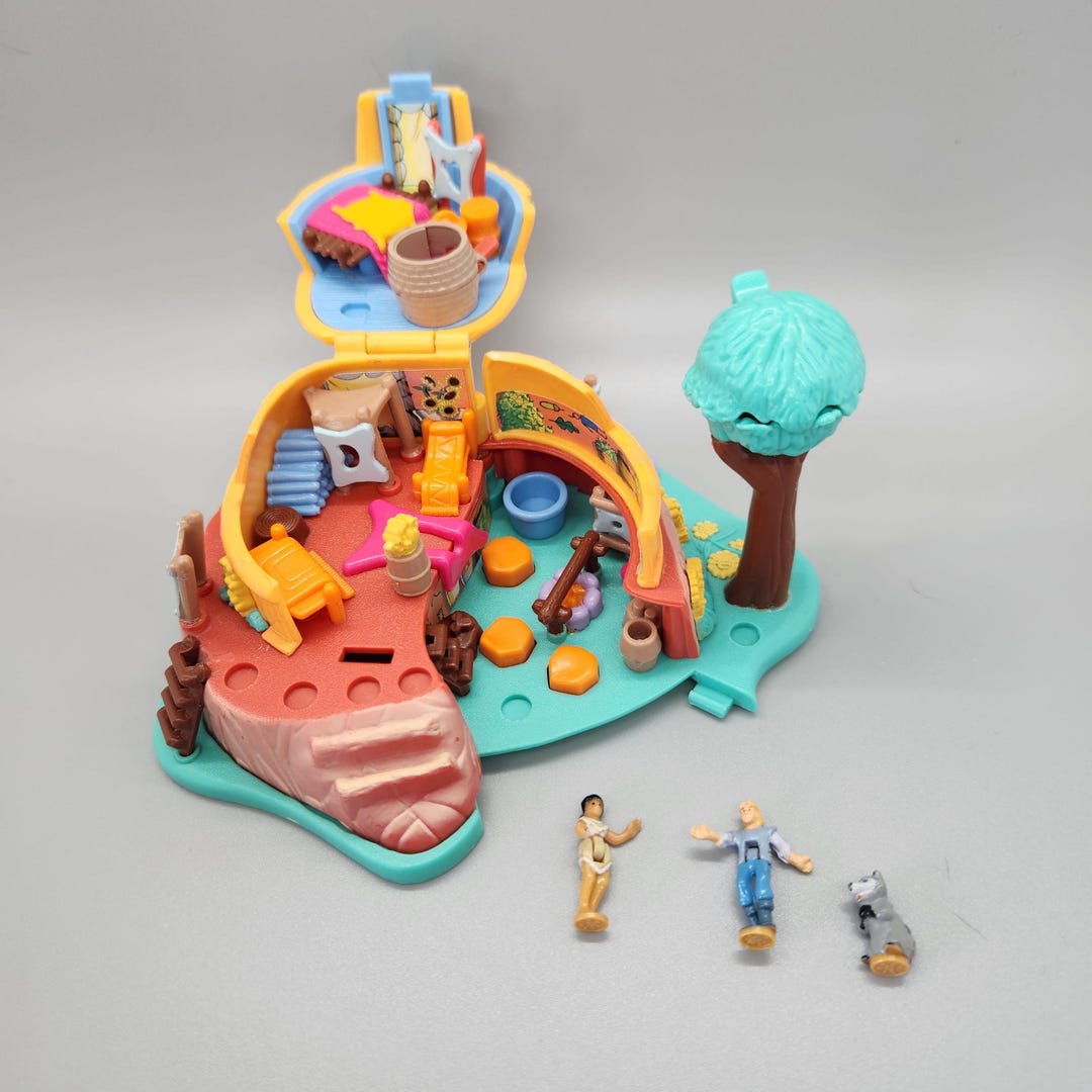 Pocahontas Powhatan Village Hut Home Cottage Compact Playset W 3 ...
