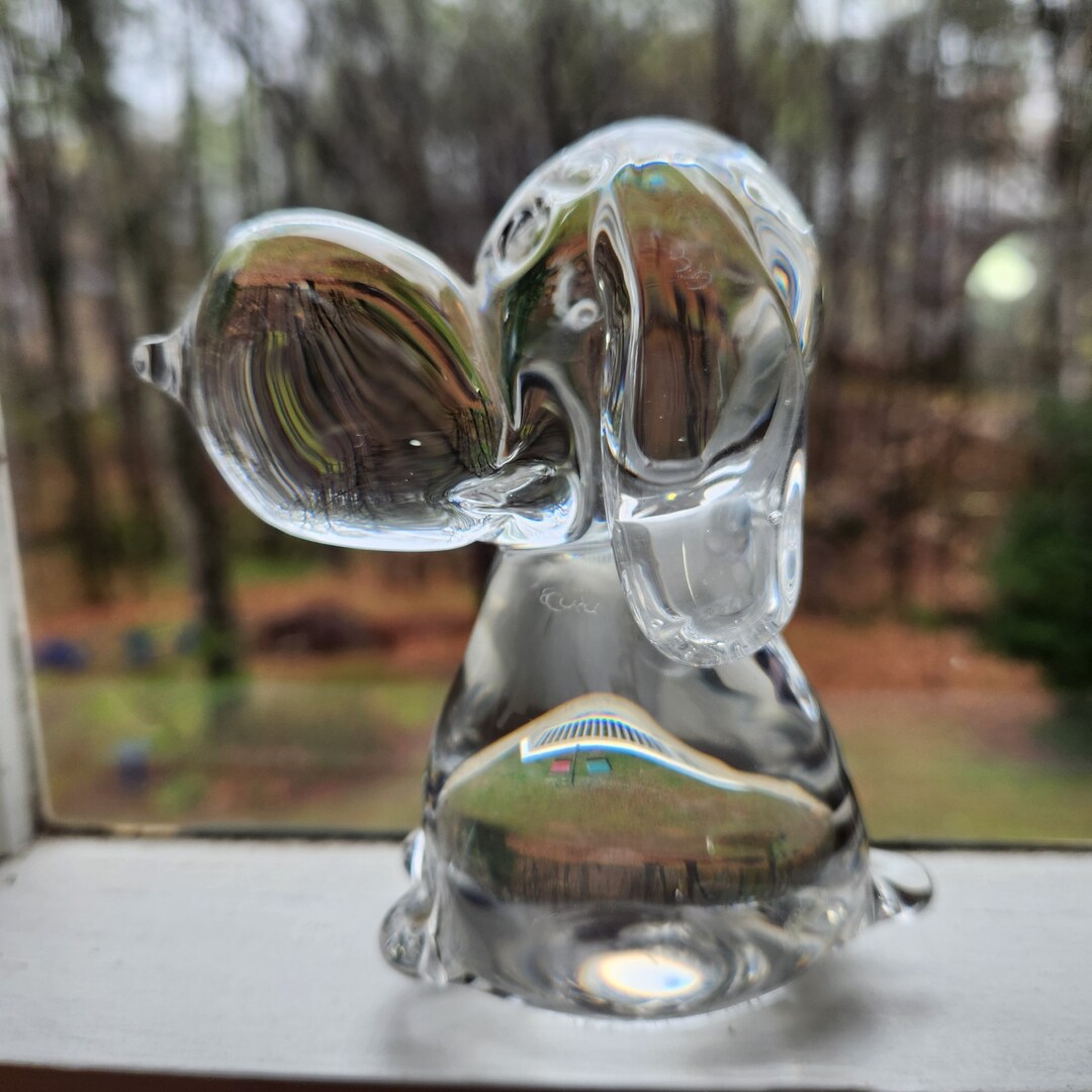Crystal Snoopy Paperweight Figurine Signed 1972 United Feature ...