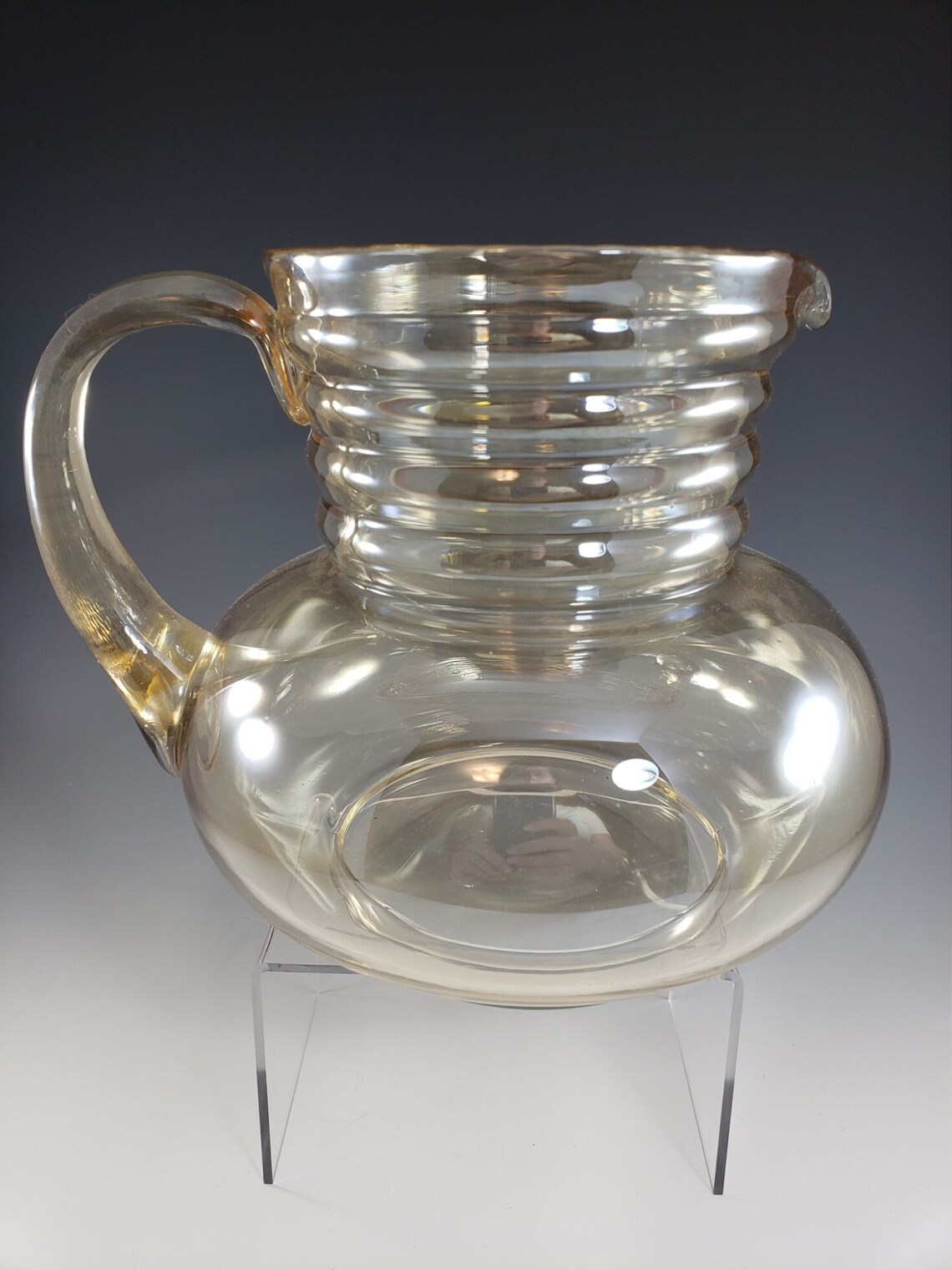 1930s Dunbar Flint Glass rings Pitcher in Topaz - Etsy