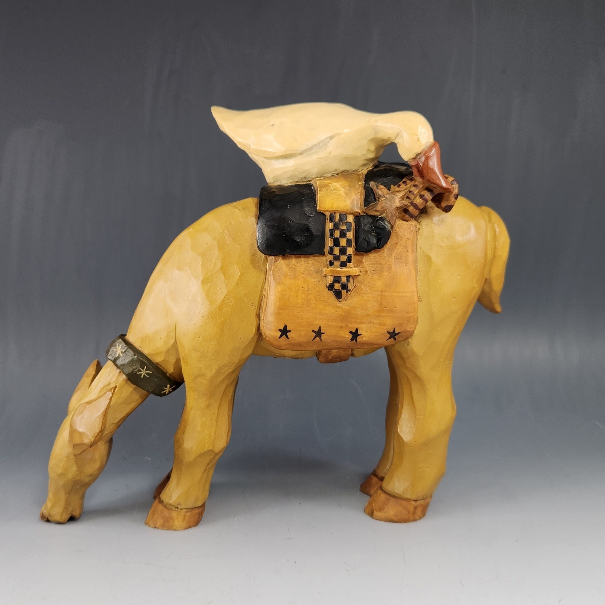 Williraye Studio Goose Riding Deer Figurine Folk Art Style Rustic Decor ...