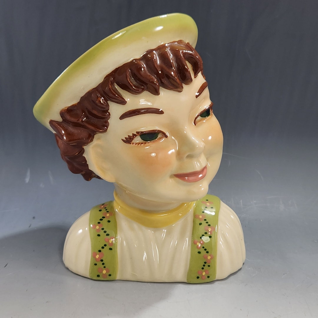 Ceramic Arts Head Vase Sven Young Man / Boy in Hat Ethnic Scandinavian ...
