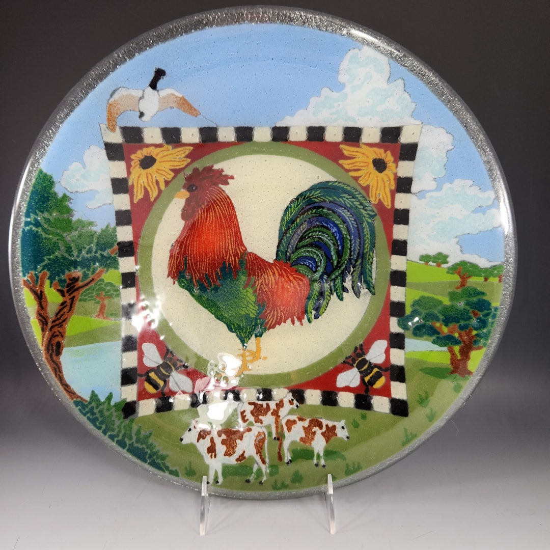 LARGE 13.25 Peggy Karr Fused Glass Bowl, Signed & Dated, Retired ...