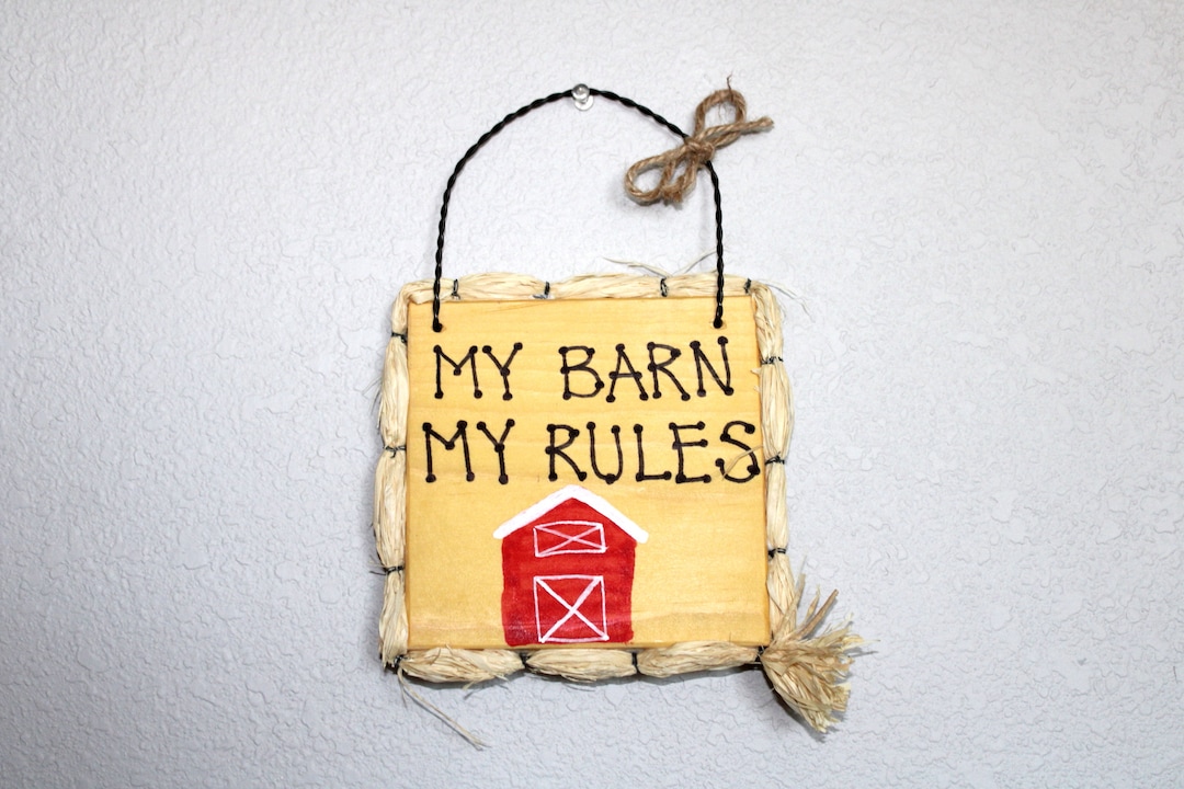 My Barn My Rules Wooden Sign-country-cowboy-cowgirl-rodeo-vaquero ...