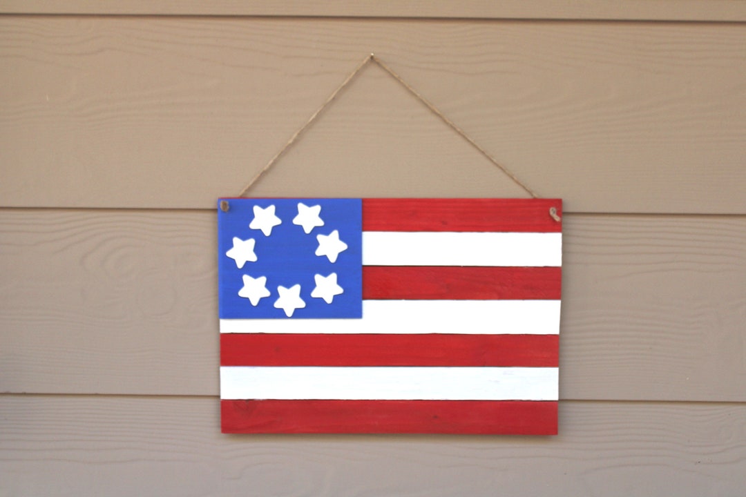 Rustic Wooden American Flag-front Door Decor-wall Hanging-patriotic ...