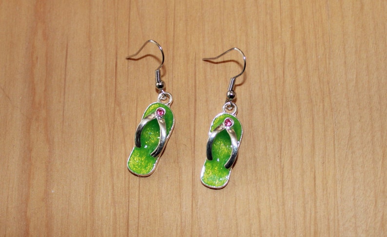Flip Flops With Gems Dangle Earrings Zories Zory Sandals - Etsy
