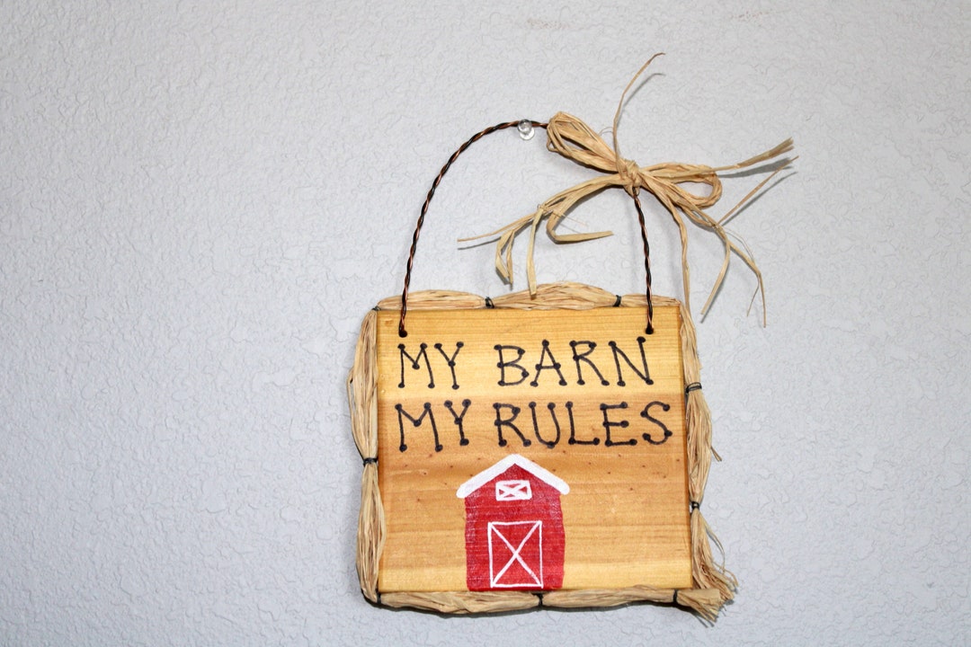 My Barn My Rules Wooden Sign-country-cowboy-cowgirl-rodeo-vaquero ...