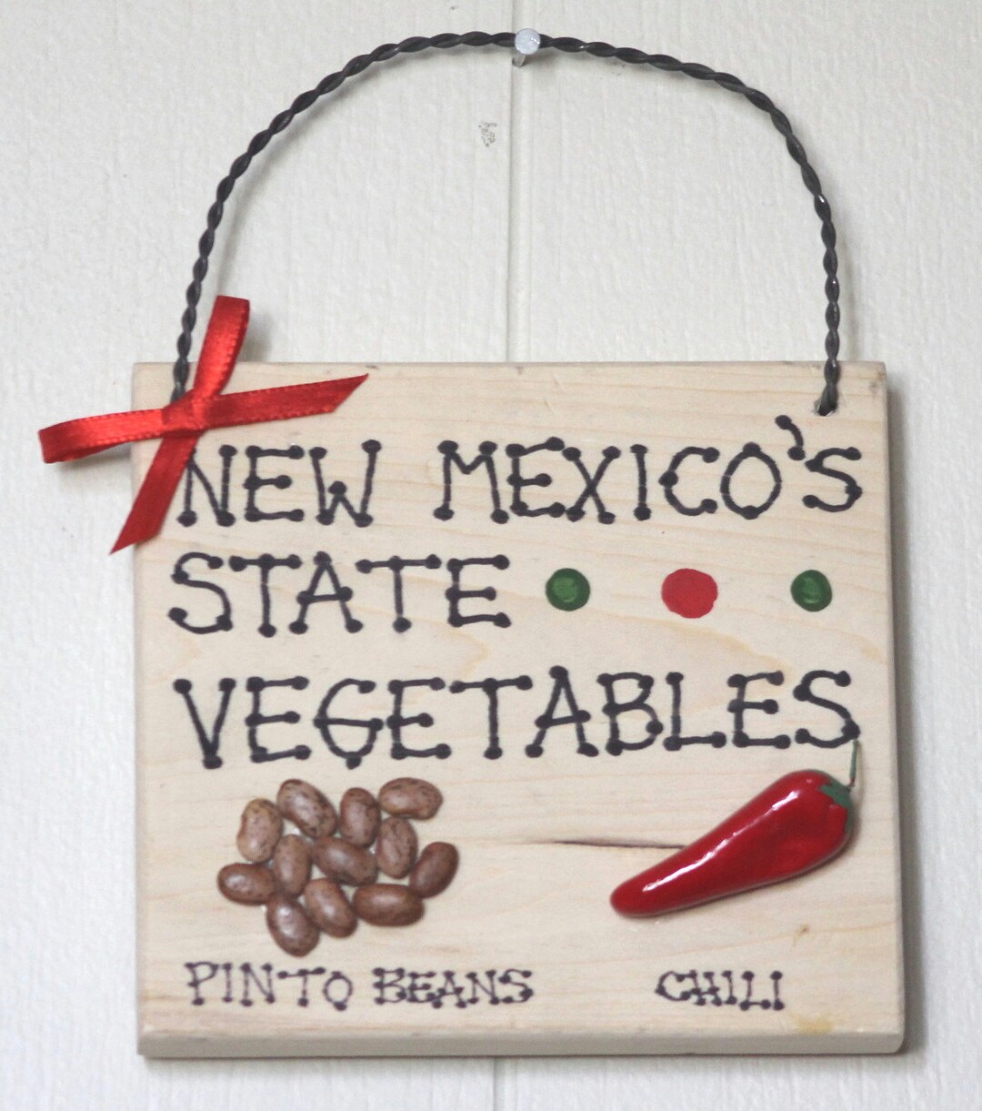 New Mexico's State Vegetables Wooden Sign Plaque Red Hot Chili Peppers ...