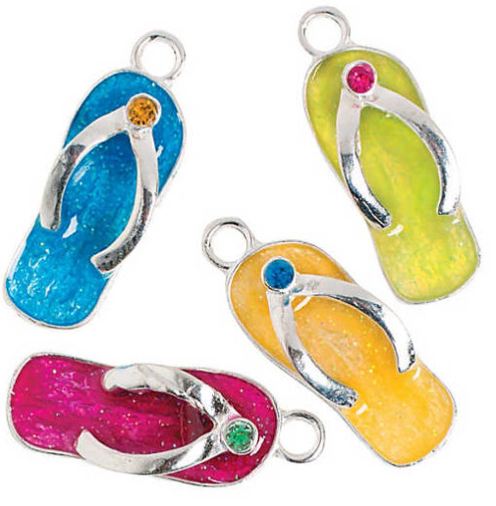 Flip Flops With Gems Dangle Earrings Zories Zory Sandals - Etsy