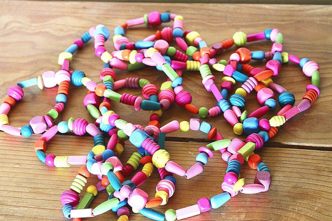 Wooden Crazy Bead Necklace-26 Inch Beaded Artisan Single Strand Jewelry ...