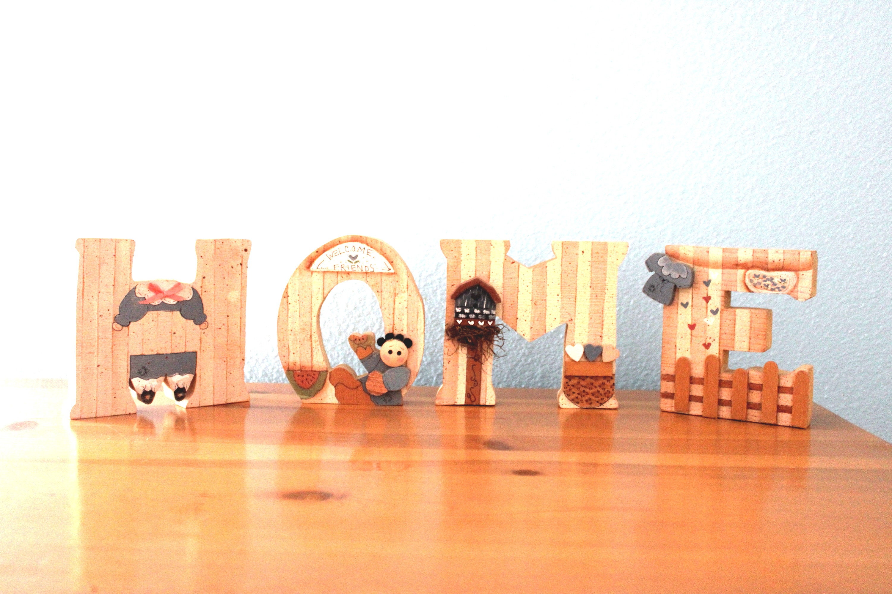 HOME Tole Painted Standing Wooden Letters-country Farmhouse - Etsy