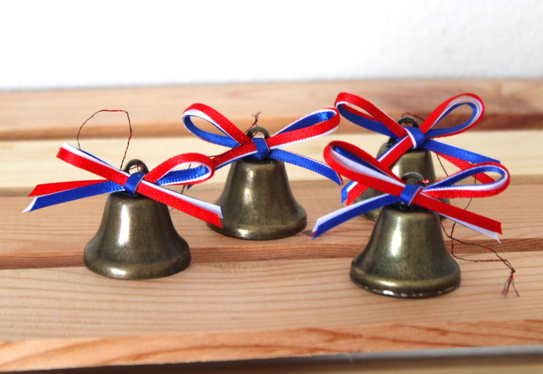 Patriotic Brass Bells-americana Ornaments-liberty Bell-4th of July ...