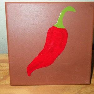 Serrano Chile Coaster Set 4 Hand Painted Italian Unglazed Absorbent ...