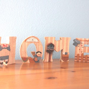 HOME Tole Painted Standing Wooden Letters-country Farmhouse Decor-home ...