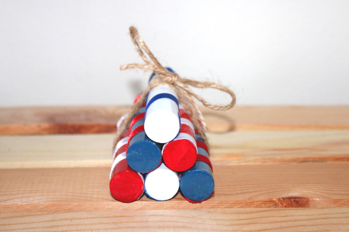6 Wooden Firecracker Table Décor 4th of July Fourth - Etsy