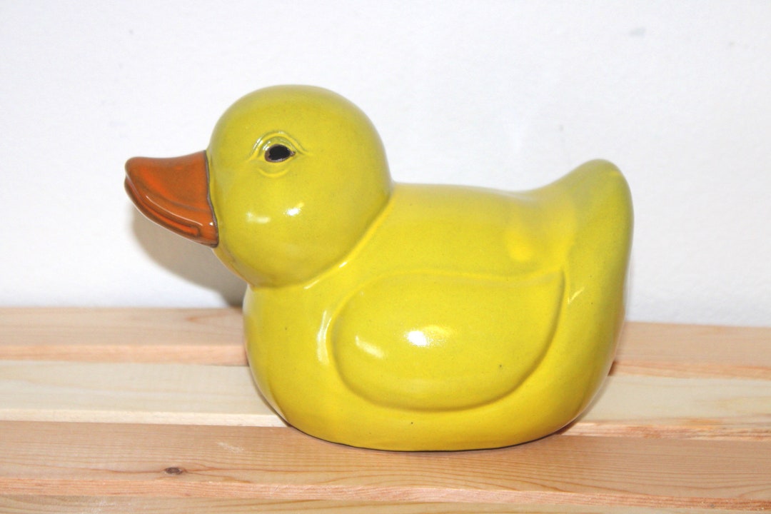 Yellow Ceramic Duck-vintage-decorative Figurine-home Décor-easter Decor ...