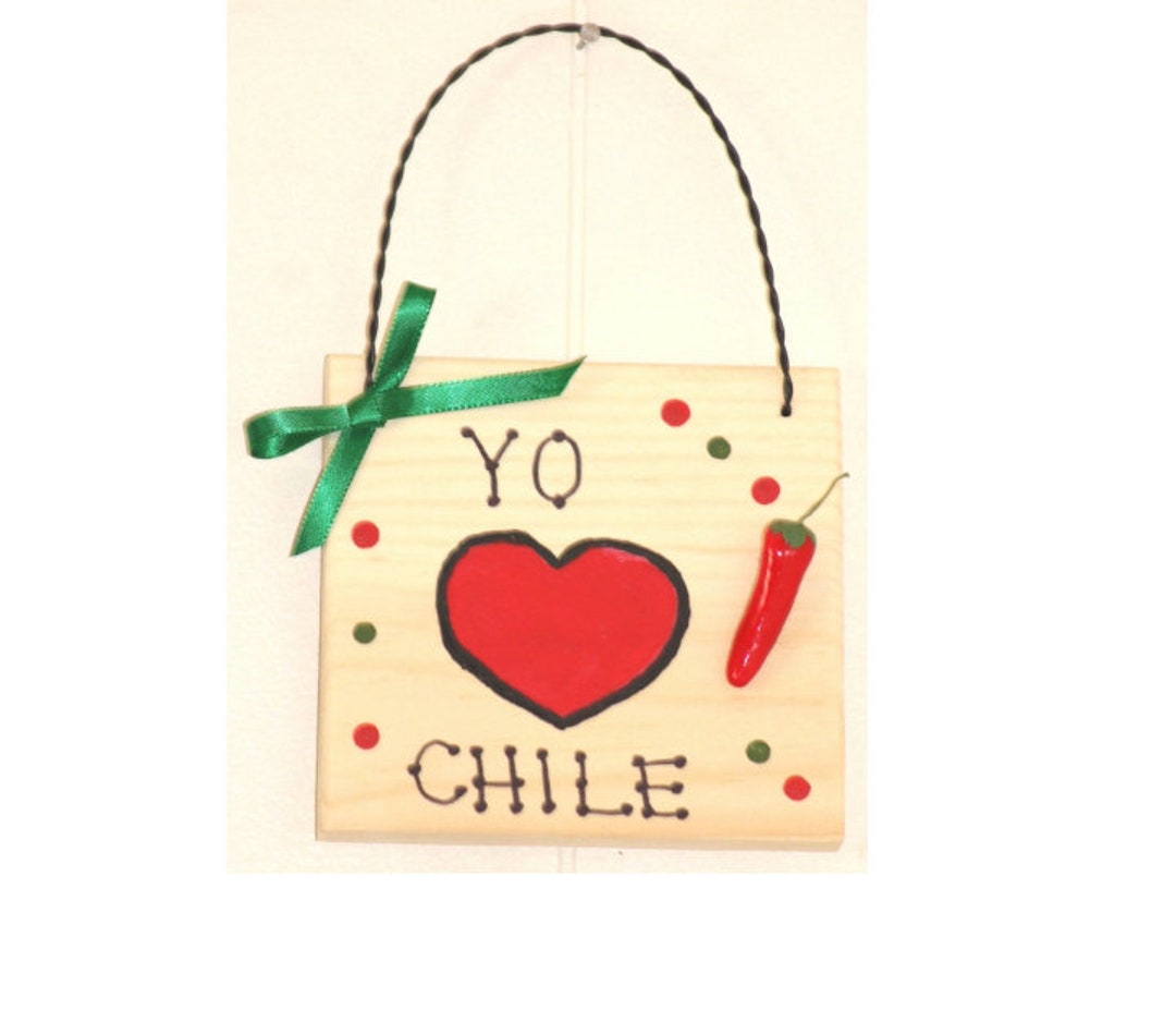 YO AMO CHILE Wooden Sign-i Love Chile Plaque-red Hot Chili Peppers ...