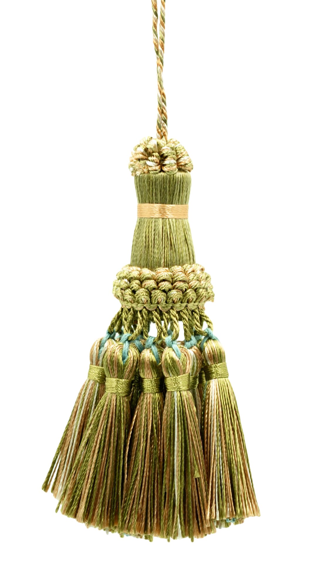 4" (10cm) Key Tassel, 3" (7.5cm) Loop, #010 (yellow Green, Sage Green ...