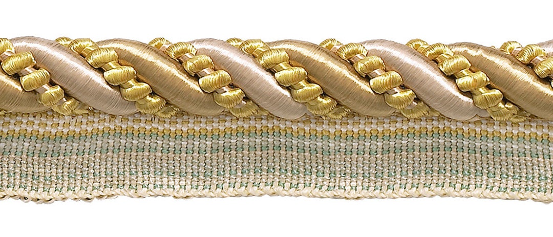 7/16" (1cm) Rope With Lip | Cord Trim, Rustic Gold Multicolor #4975 ...