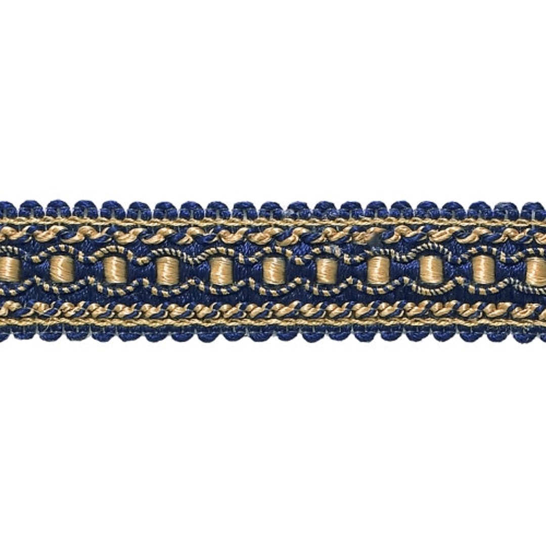 1" (2.5cm) Gimp Braid Trim (style# 0125IG), Nautical Gold Multicolor ...