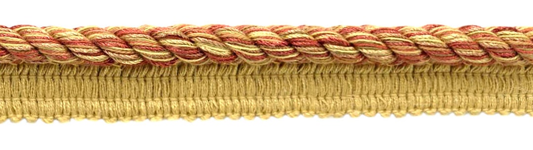 3/8" (1cm) Twisted Rope Cord With Lip (style# 0038DKL) #N37 (gold Beige ...
