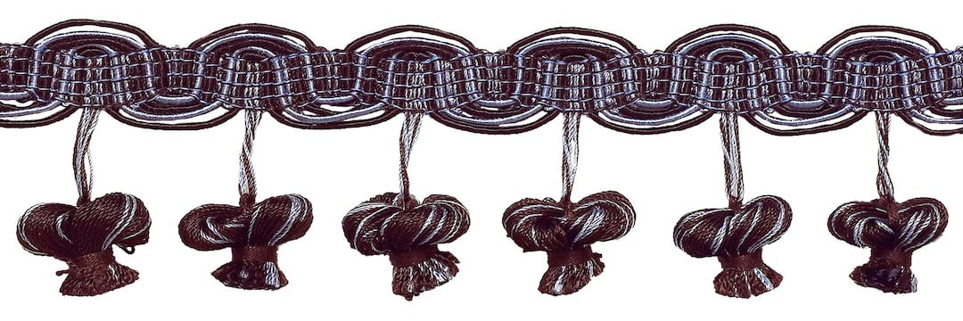 2" (5cm) Long Multi Scroll Header and Onion Tassel Fringe Trim #24B ...