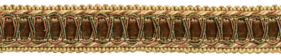 1" (2.5cm) Vintage Velvet Ribbon Gimp Braid Trim # 100HG, Toffee Brown ...