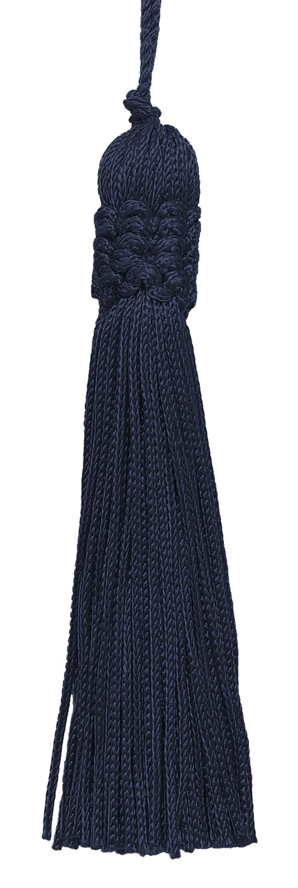 Set of 10 Navy Blue Crown Head Chainette Tassel, 4 Inch Long With 2 ...