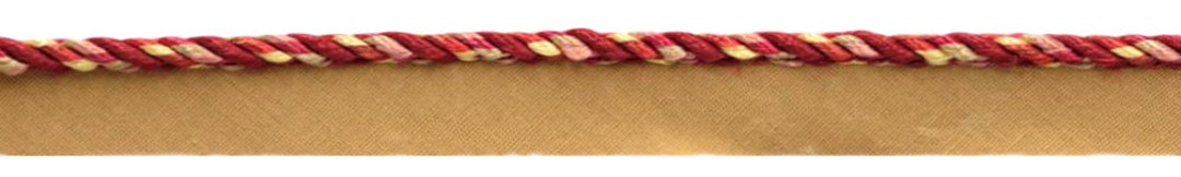 3/16" (0.5cm) Twisted With Lip Rope | Cord Trim, Cajun Red Multicolor # ...