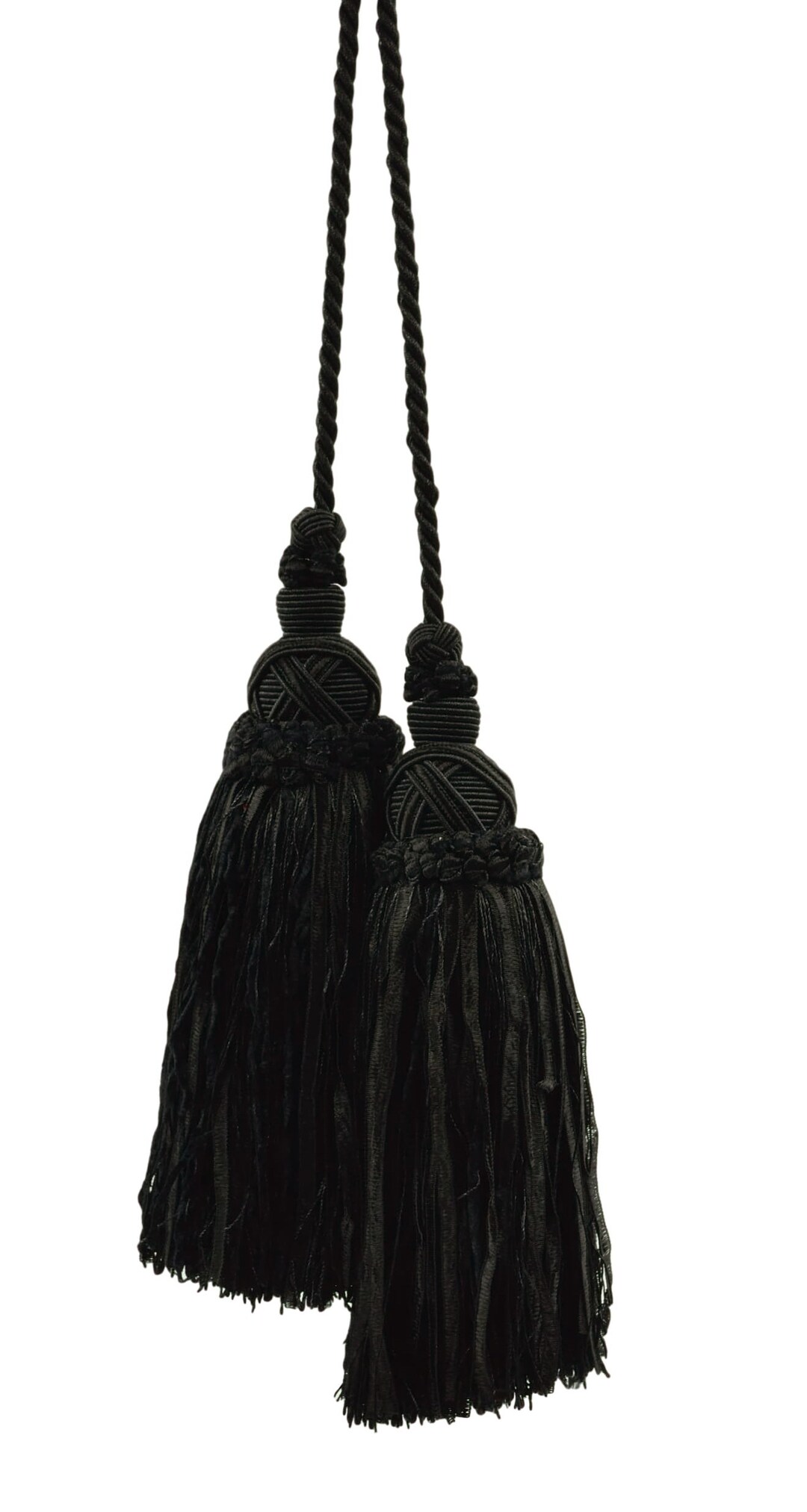 Lovely Black Double Tassel / Chair Tie / 8 Tassel, 20 Spread embrace ...