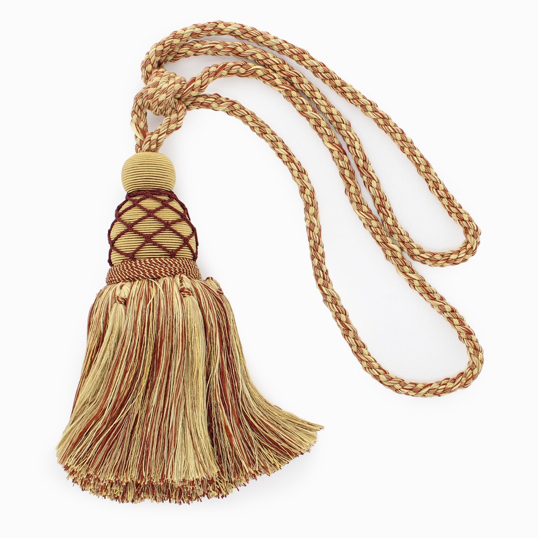 With Net and Small Tassels Overlay Tassel Tiebacks, 9 1/2 Tassel 24cm ...